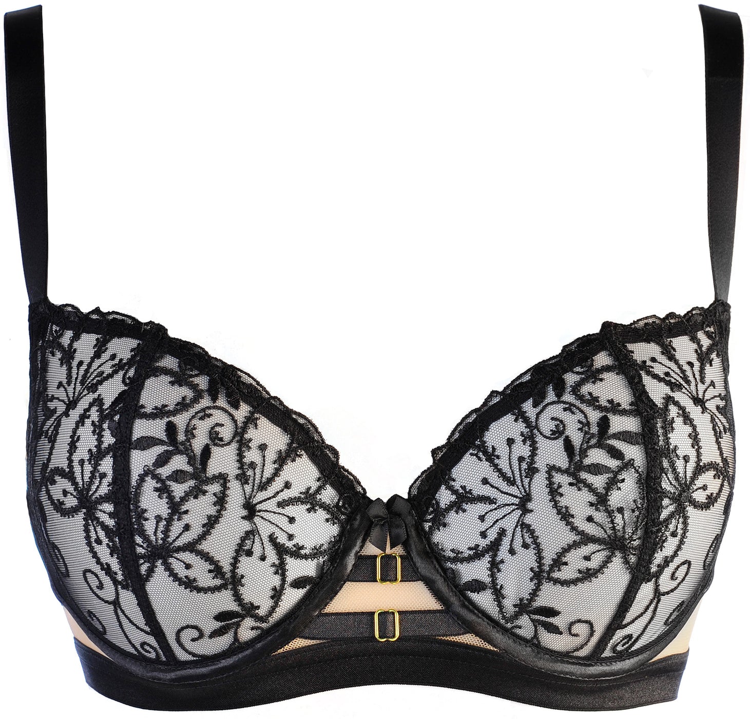 Ultra Sheer Balconette Bra Axami Angel V-10551 Black @ Lavinia Lingerie