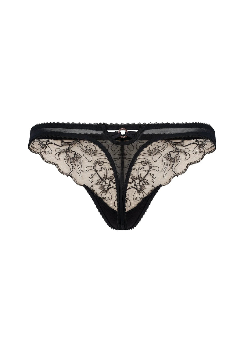 Gossard VIP Fleur Thong - Sheer Black Intimate | Swiss Design – Lavinia