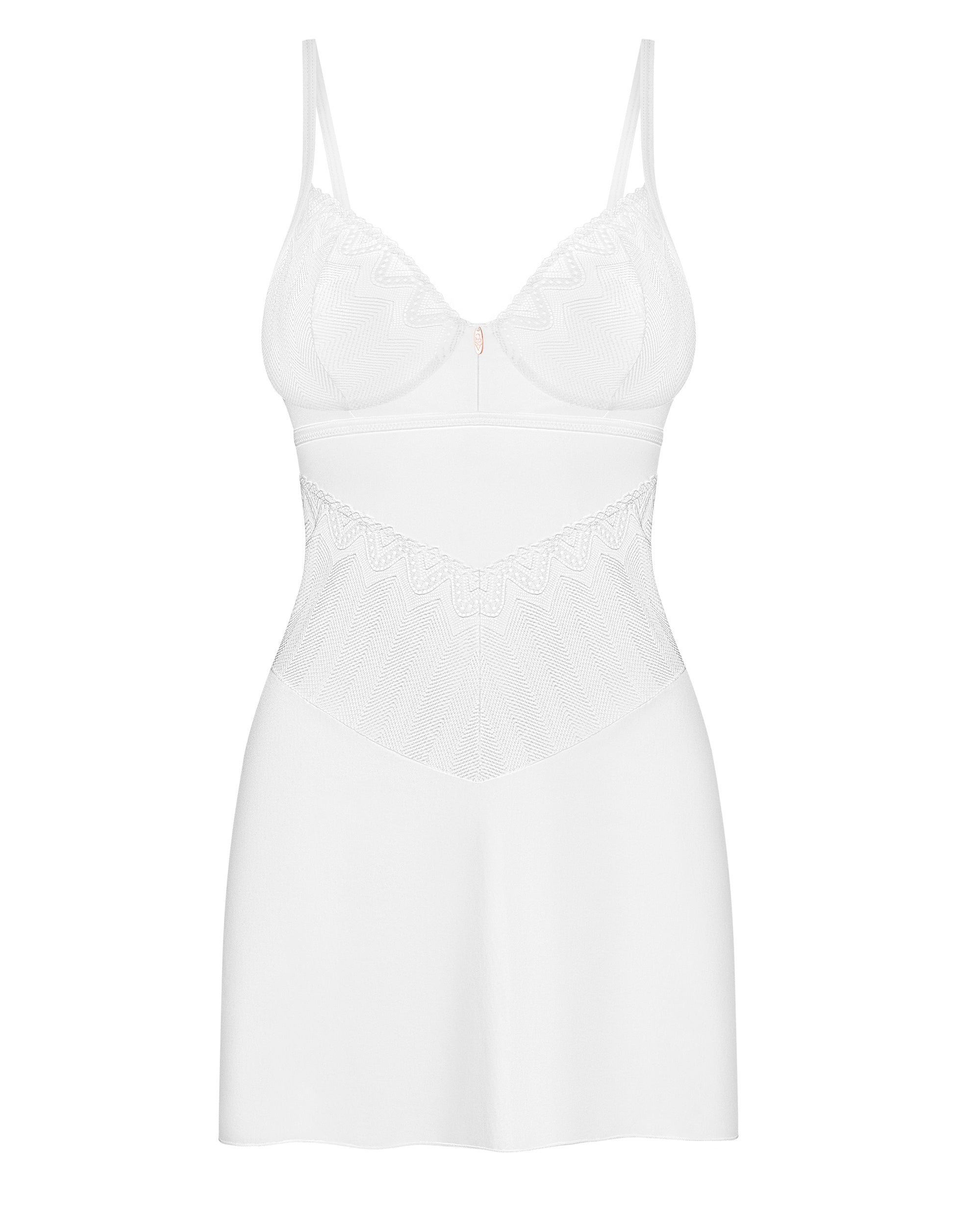 Sheer Mesh Chemise & Thong Panty Obsessive Alissium 7982 White Lingerie ...