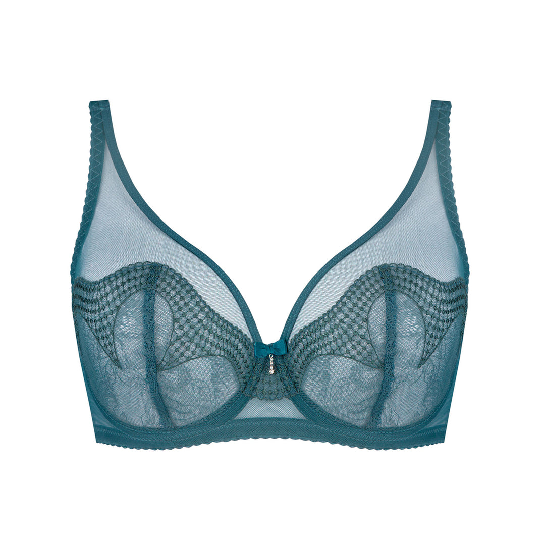 Sheer Mesh Plunge Bra Florence 1656 Green Intimates @ Lavinia Lingerie