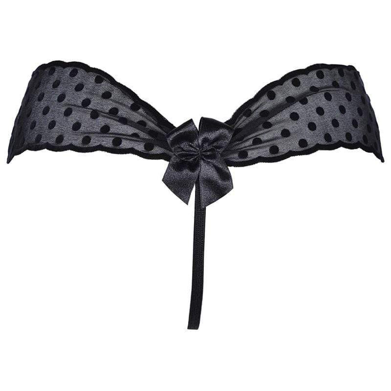 Sexy Sheer String Thong Panty Axami Seductive Dots — Lavinia Lingerie